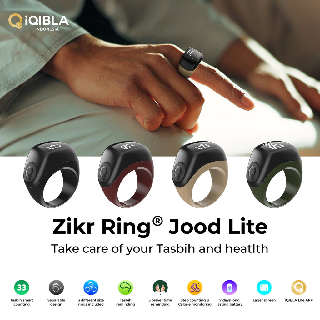 Jual iQibla Zikr Ring Jood Lite J01T Smart Tasbih Digital Hitung Zikir ...