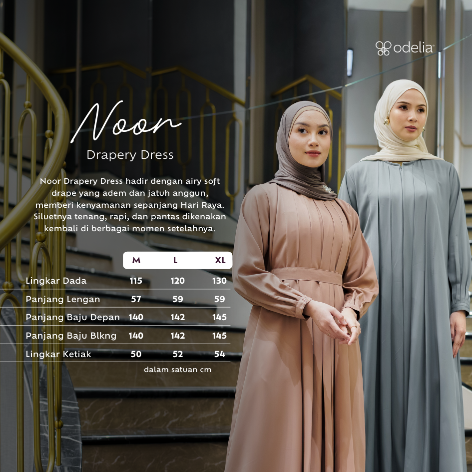Jual Odelia - Noor Drapery Dress | Koleksi Raya Baju Lebaran | Gamis ...