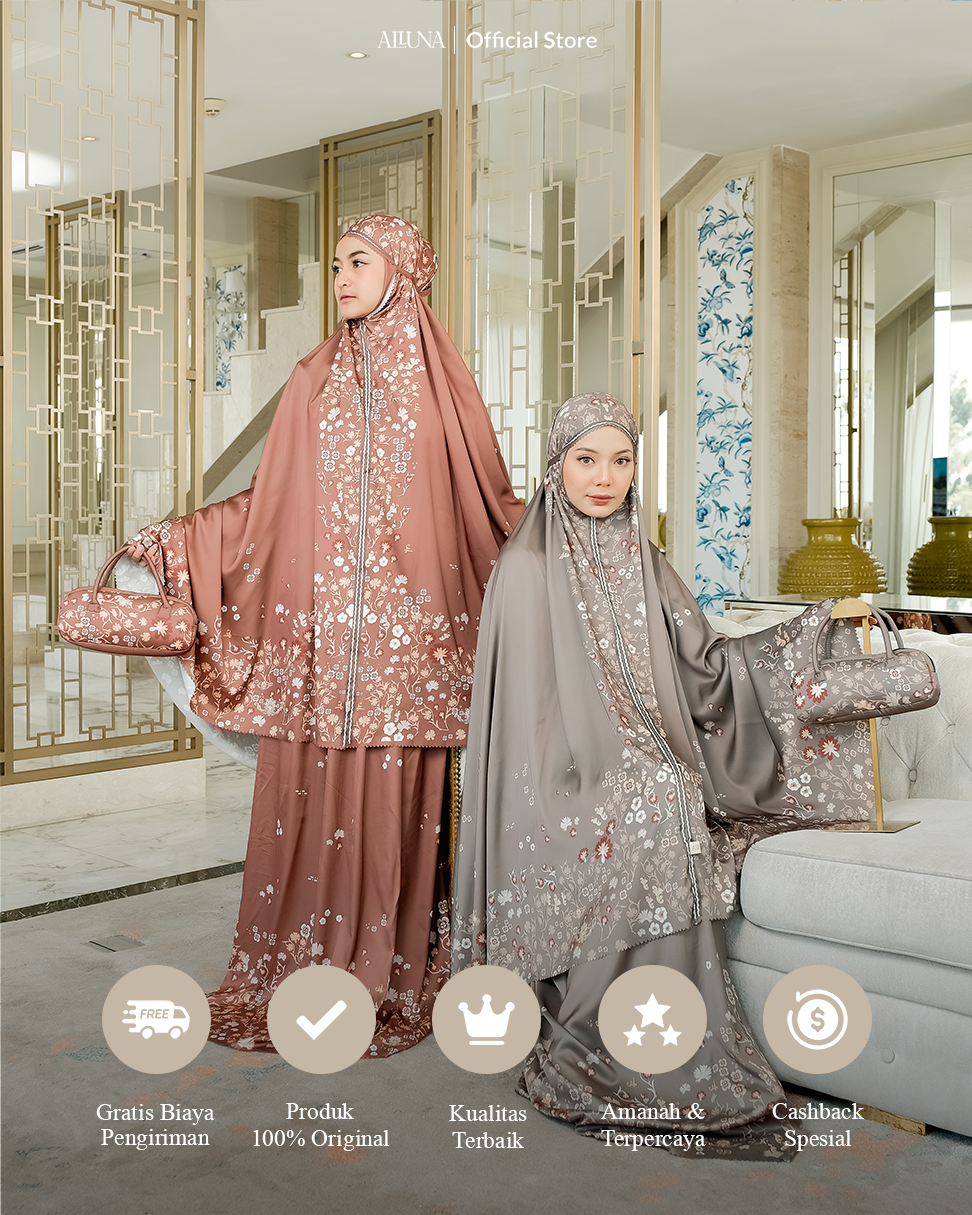 Jual ALLUNA - Mukena Dewasa Silk Premium 2in1 Free Sajadah Caliana ...