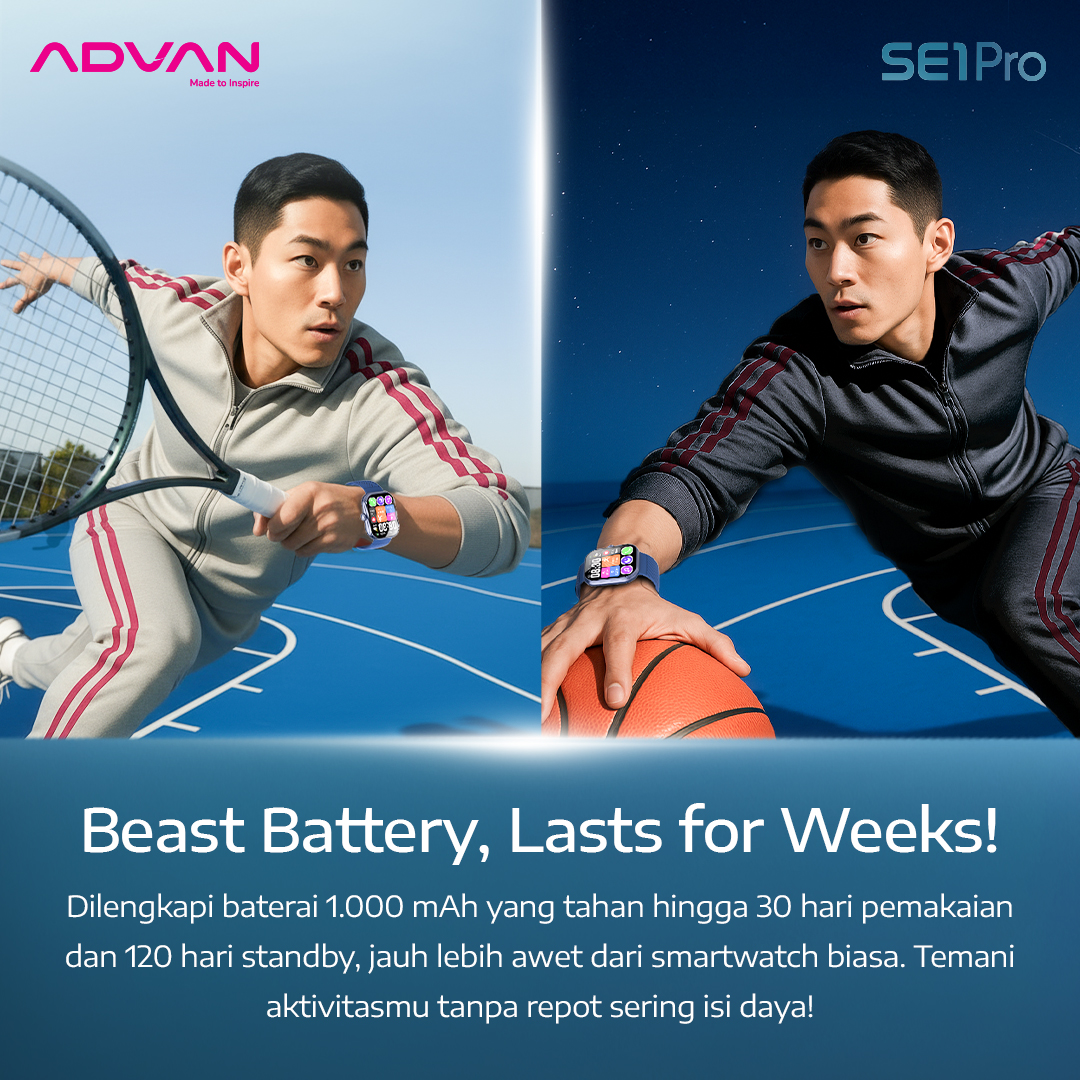 Jual ADVAN Smartwatch SE1 Pro | Baterai 1000mAh Tahan 30 Hari ...