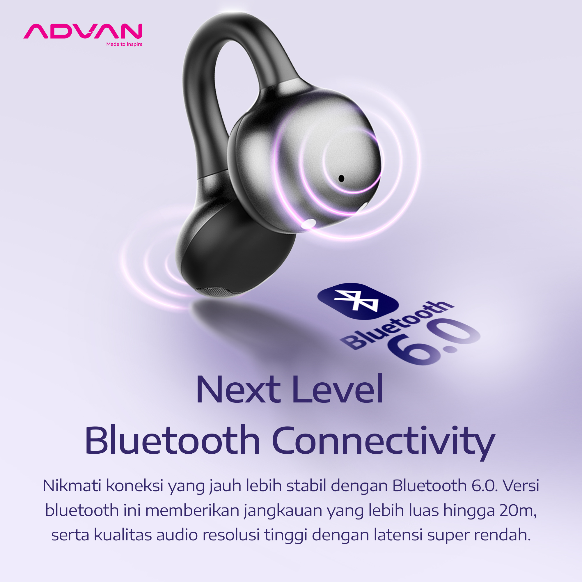 Jual ADVAN TWS Earphone ECLIPSE+ | Open-Ear Wireless | 9 Jam Playtime ...
