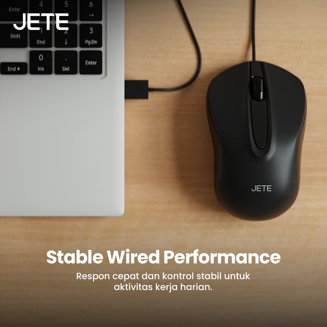 Jual Mouse Kabel JETE MO102 1200 DPI Wired Optical Mouse Kerja Kantor ...