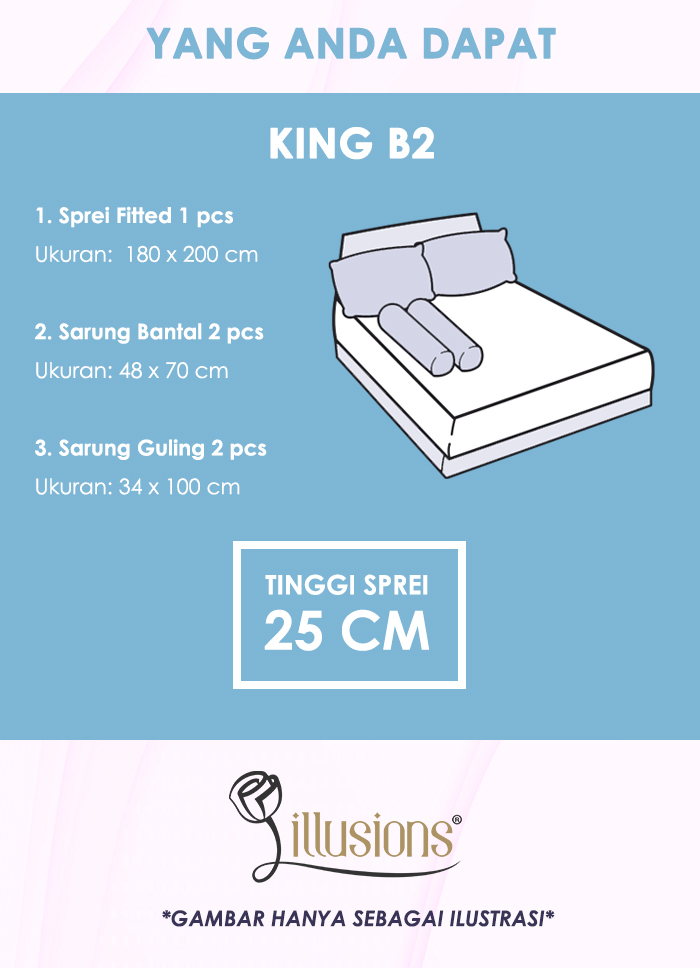 Jual Illusions - Sprei King 180x200 Tinggi 25Cm Bantal 2 - Vinela ...