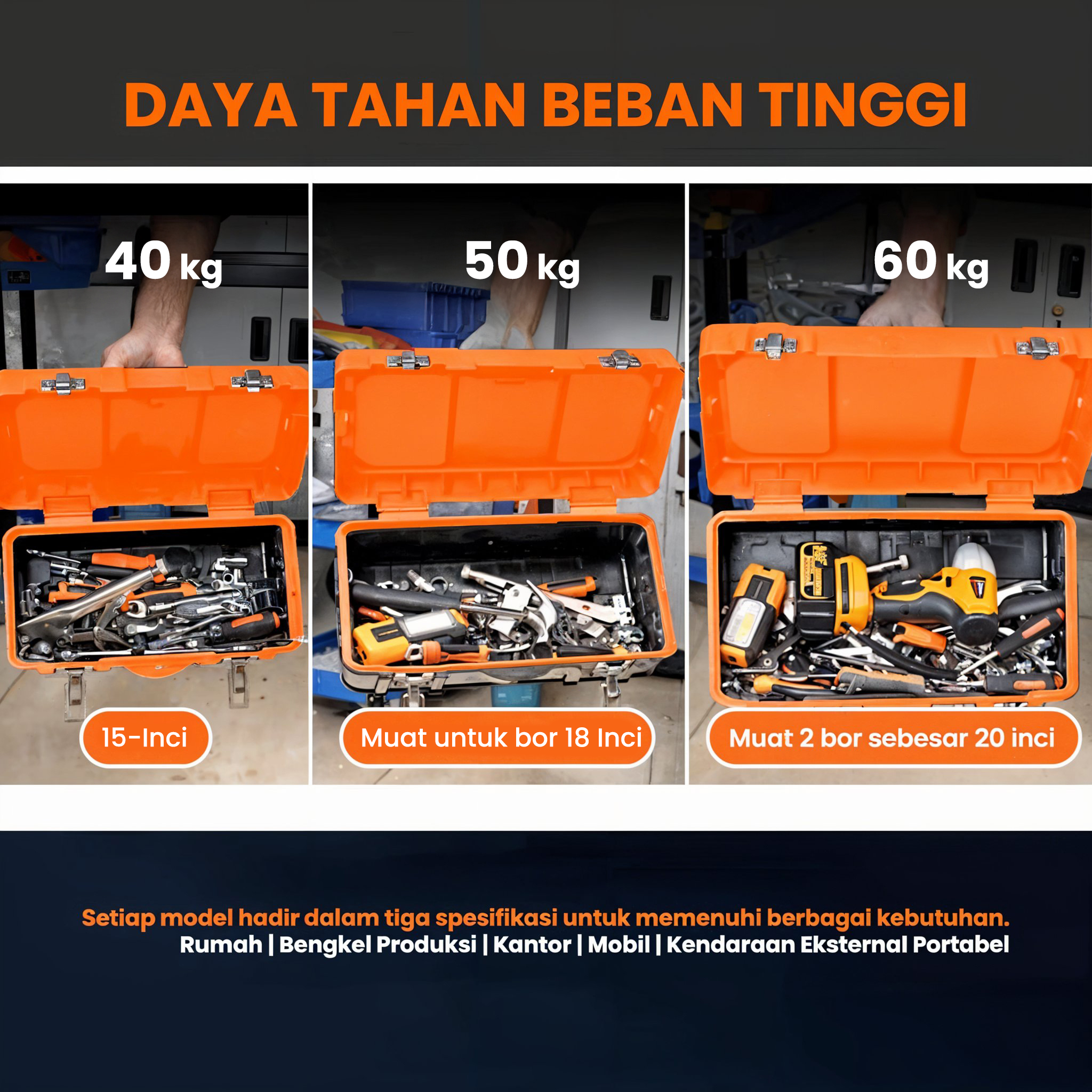 Jual CUTA Tool Box Besi Baja Stainless ABS Besar Toolbox Kotak Perkakas ...