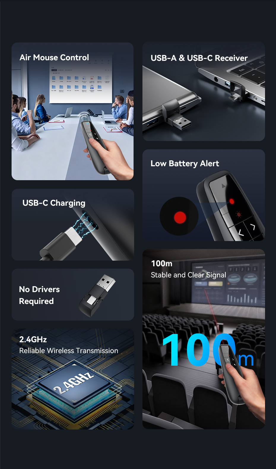 Jual Vention Wireless Presenter Remote Red Laser Pointer with Air Mouse ...