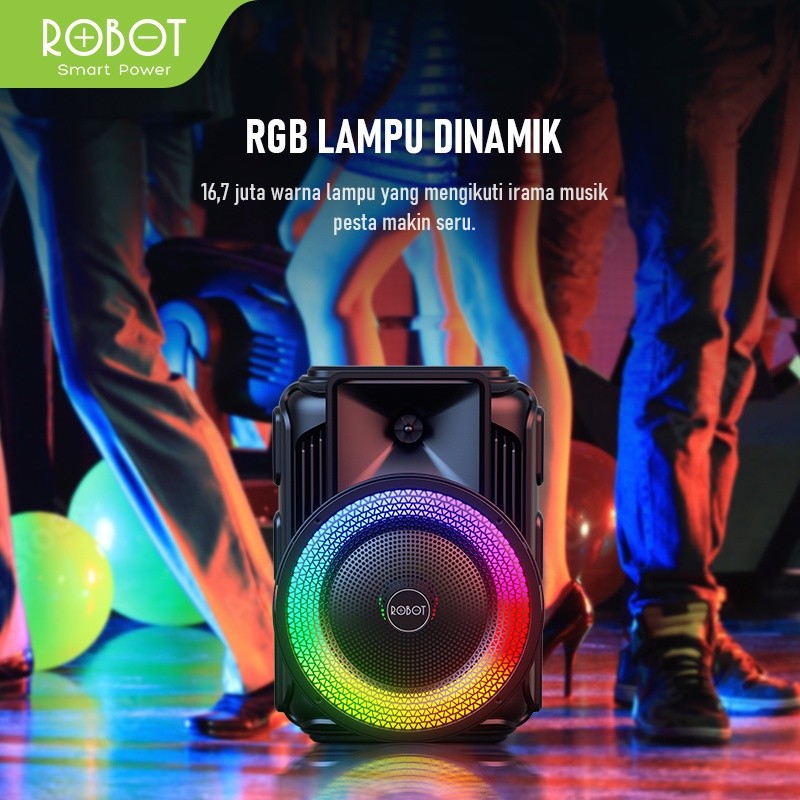 Jual ROBOT Speaker Karaoke Bluetooth 5.0 Bass RGB 20W Mikrofon Wireless ...