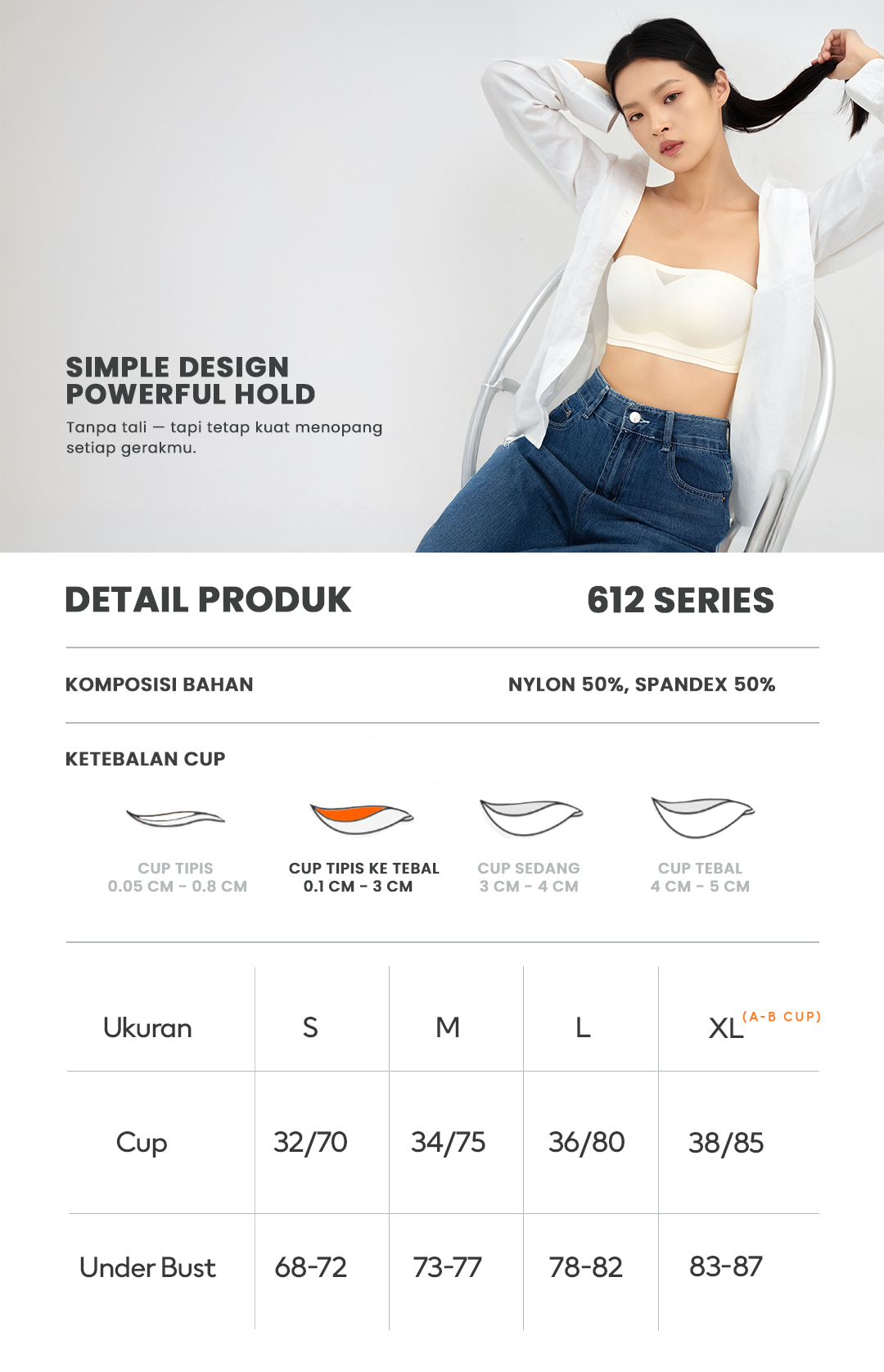 Jual MISSWISS - Bra Tanpa Tali Strapless Bra Tanpa Kawat Seamless ...