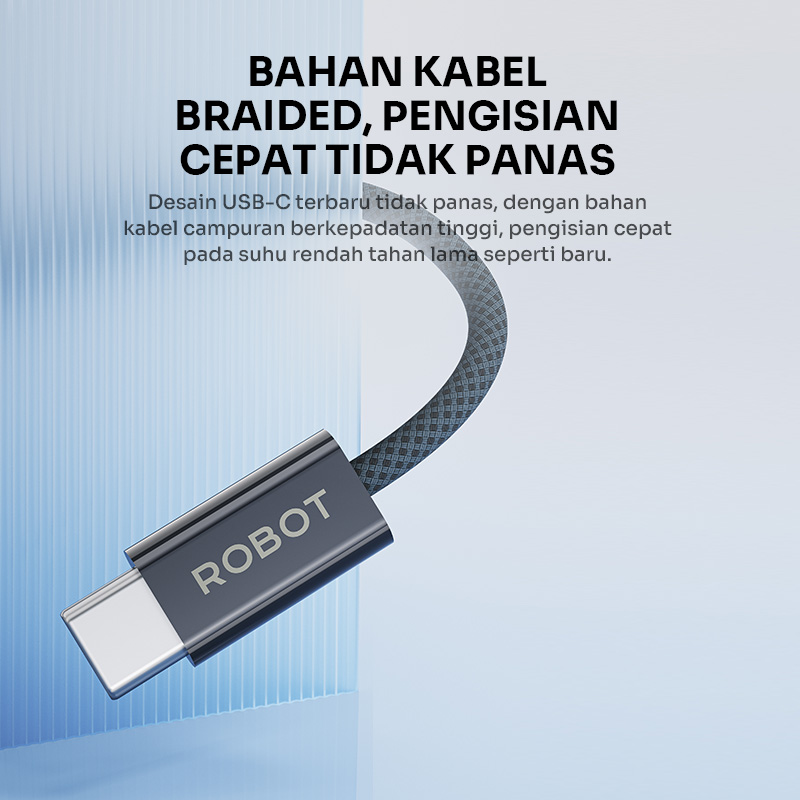 Jual ROBOT Data Cable 3A Fast Charging Kabel Data Charger Type C-to-C ...