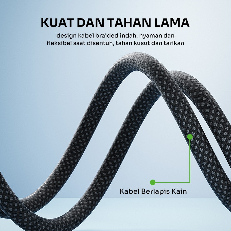 Jual ROBOT Data Cable 3A Fast Charging Kabel Data Charger Type C-to-C ...