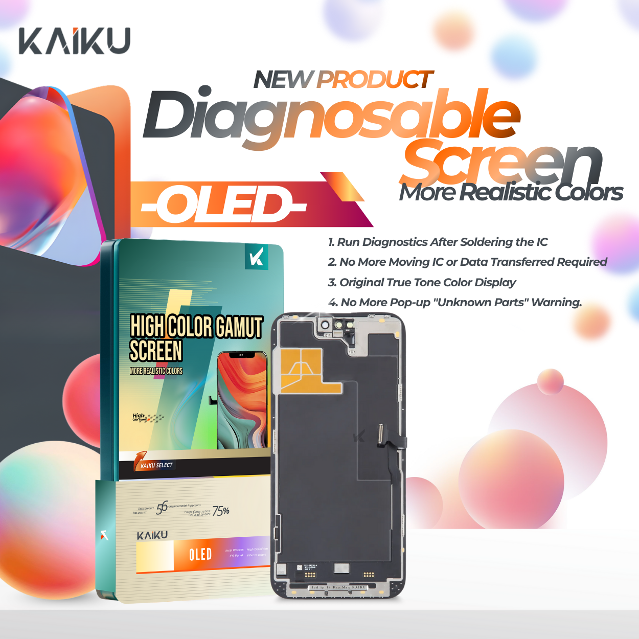 Jual KAIKU LCD for IP 13 - OLED Diagnose Fullset Touchscreen | Shopee ...