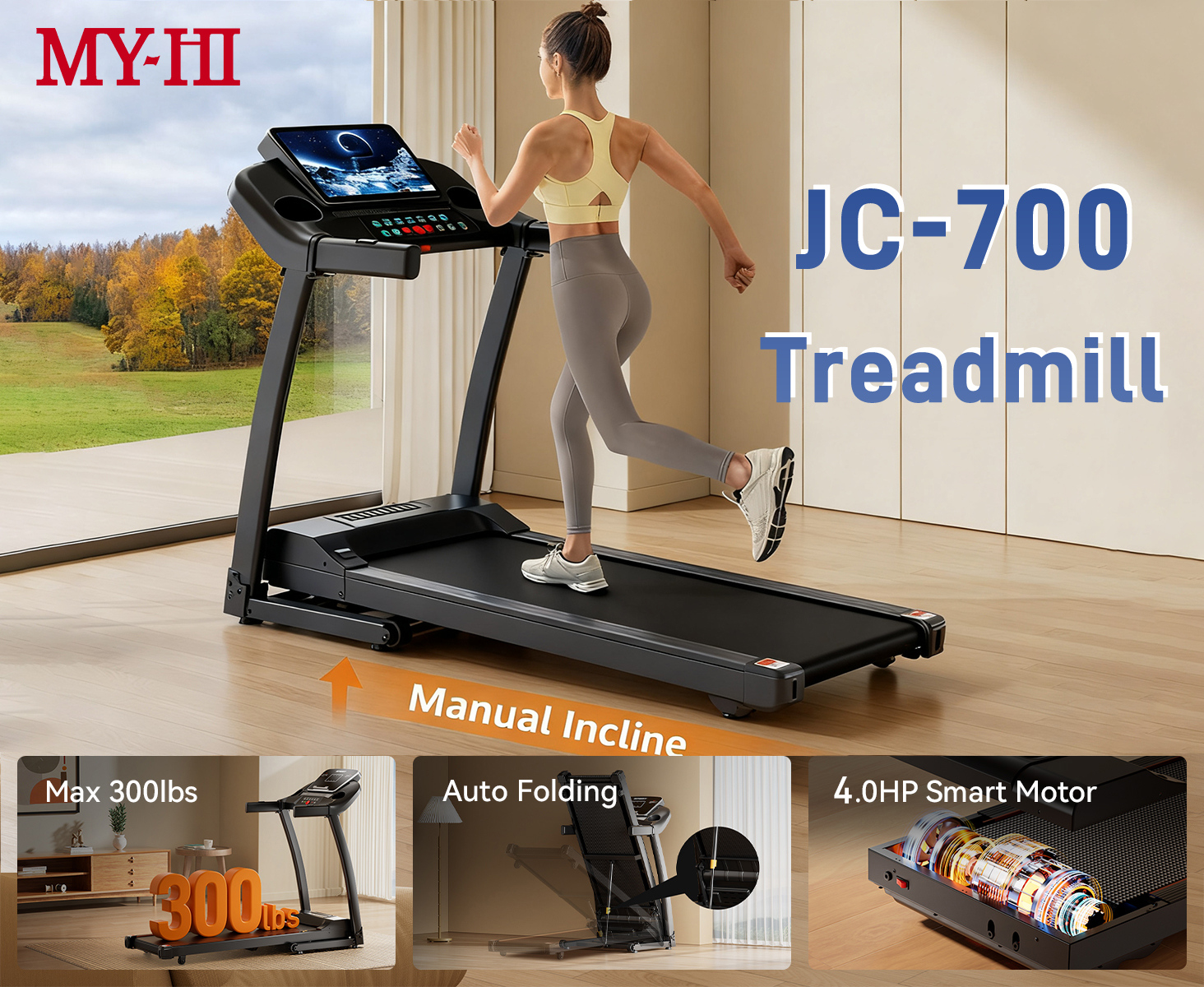 Jual MY-HI Treadmill Incline JC700 Treadmill Lipat Treadmill Elektrik ...