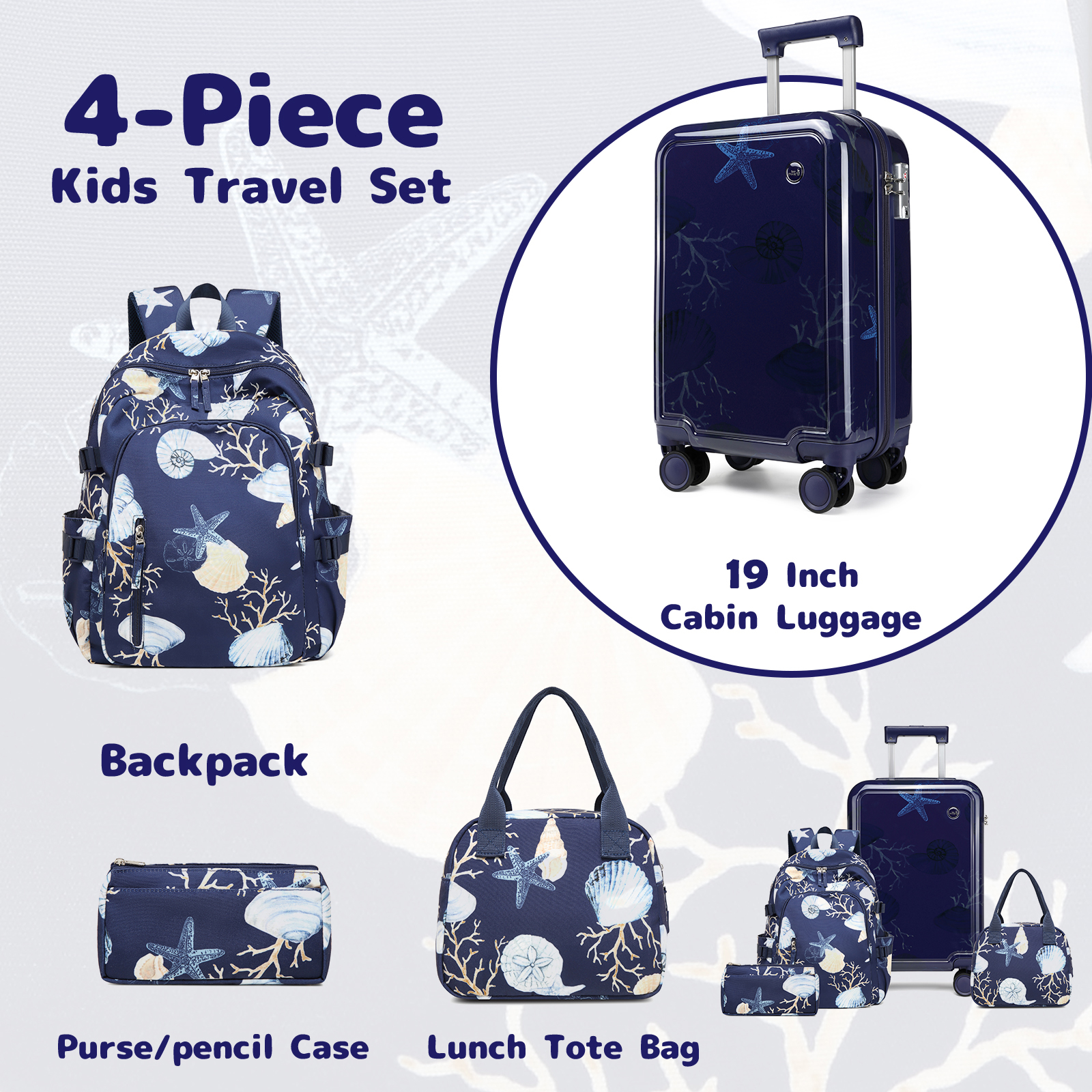 Jual SEA CHOICE Set Koper Kabin 19 Inch PC Hardshell Ringan+3 in1 Tas ...