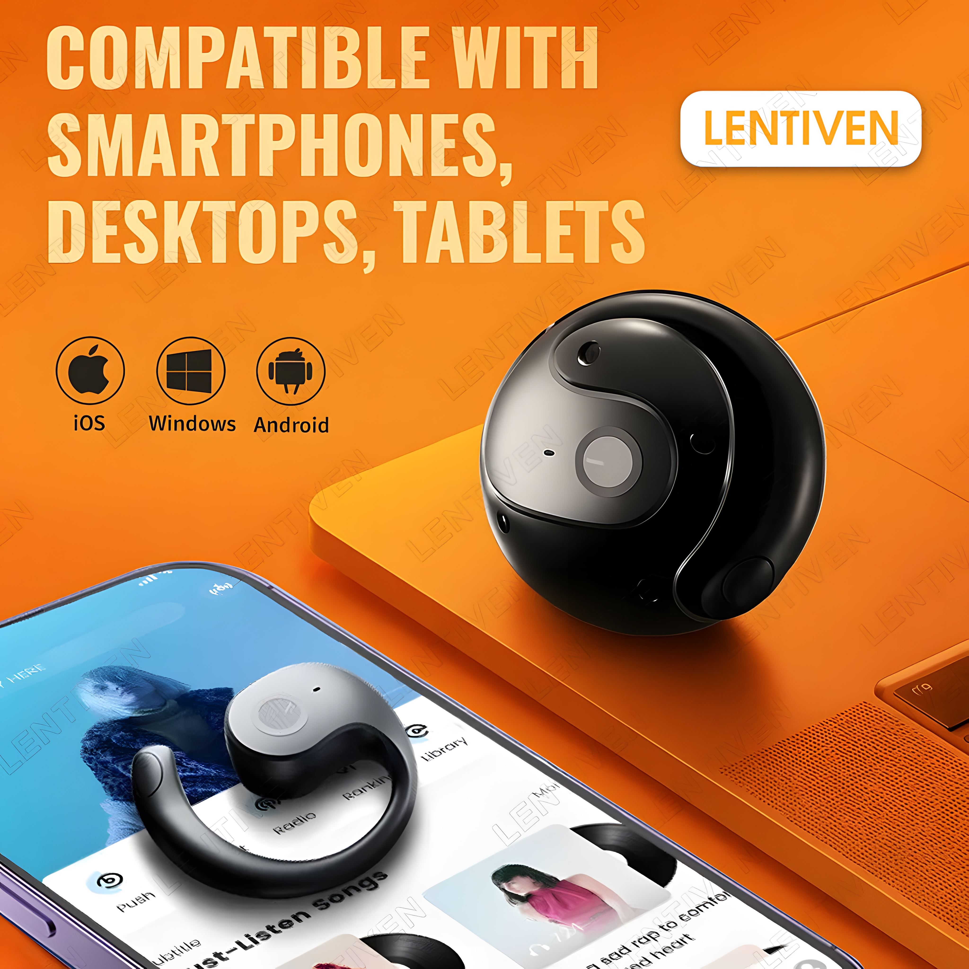 Jual HZSUM LENTIVEN HEADSET Earbuds TWS Wireless Earphone Bluetooth 5.4 ...