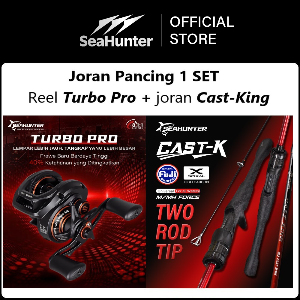 Jual [OFFICIAL] SeaHunter Turbo Pro 8.1:1 Gear Ratio Reel + Cast King ...