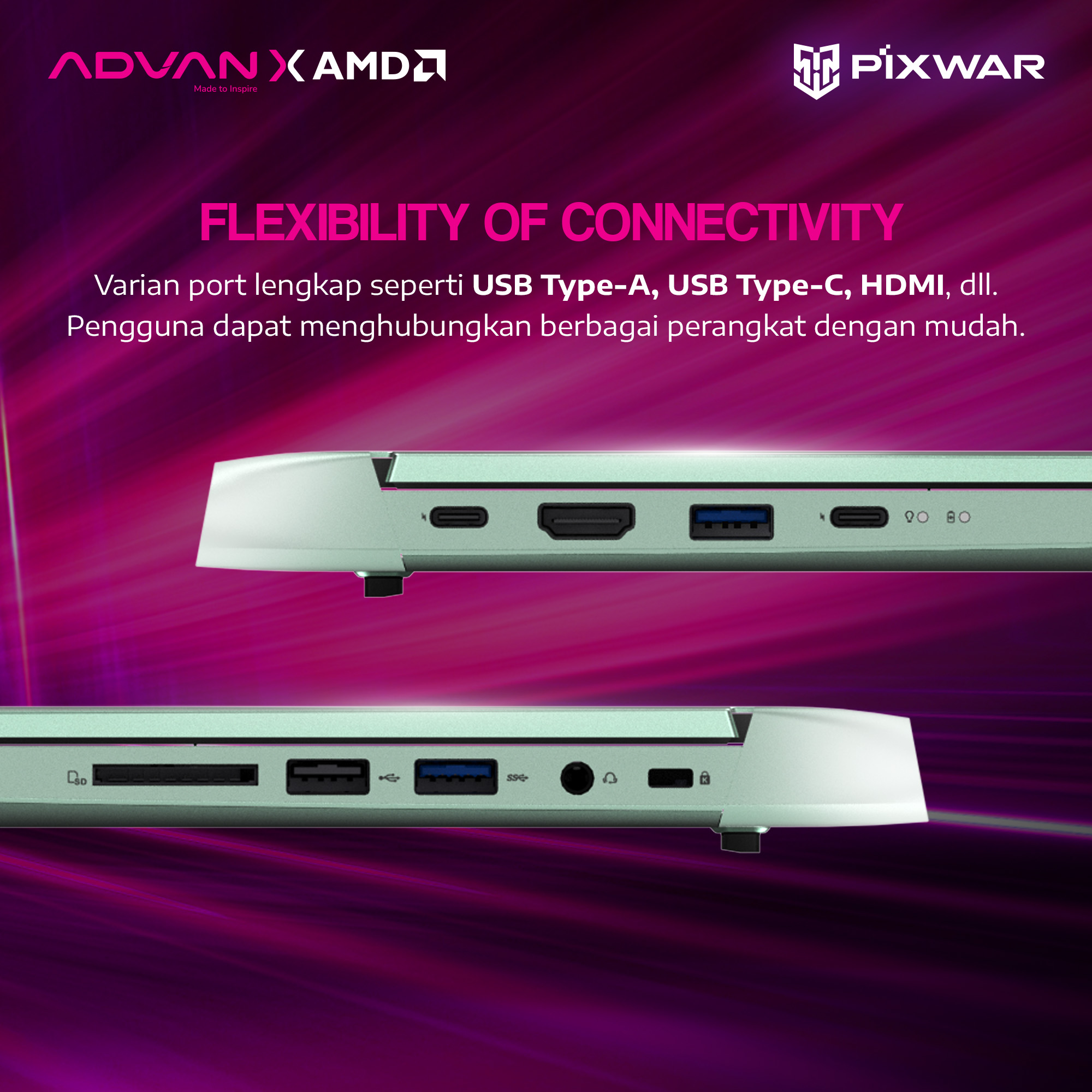Jual ADVAN Laptop Gaming Pixwar Touchscreen | Ryzen 7 8745HS / 6800H ...
