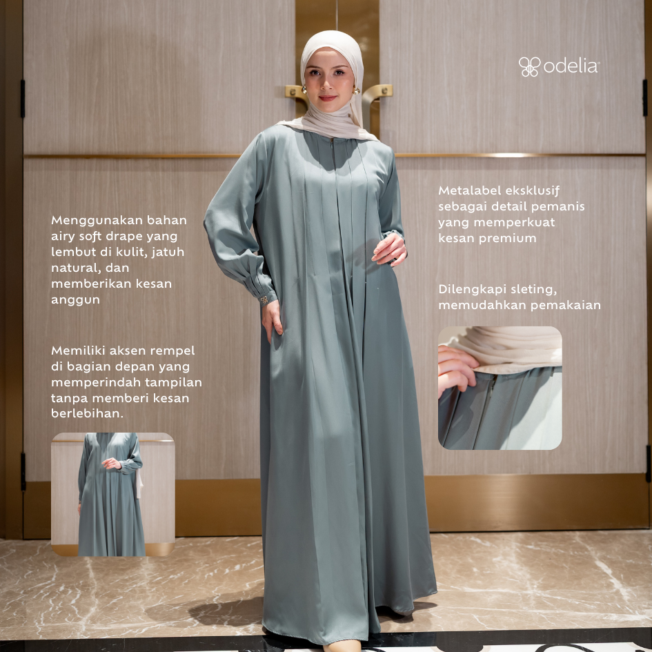 Jual Odelia - Noor Drapery Dress | Koleksi Raya Baju Lebaran | Gamis ...