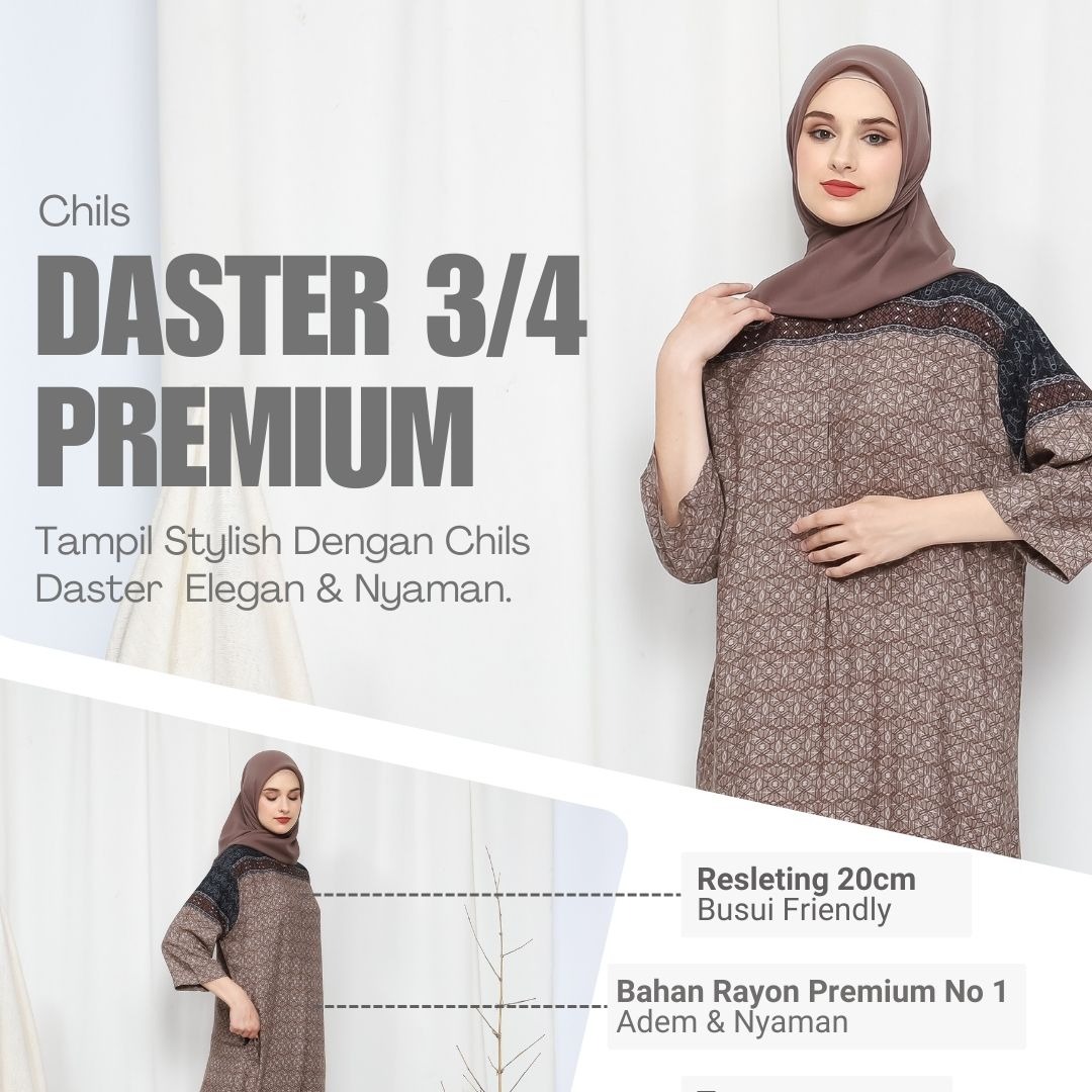 Jual Chils Daster Dress Motif Mewah Lengan 3/4 Jumbo dan Standar Busui ...