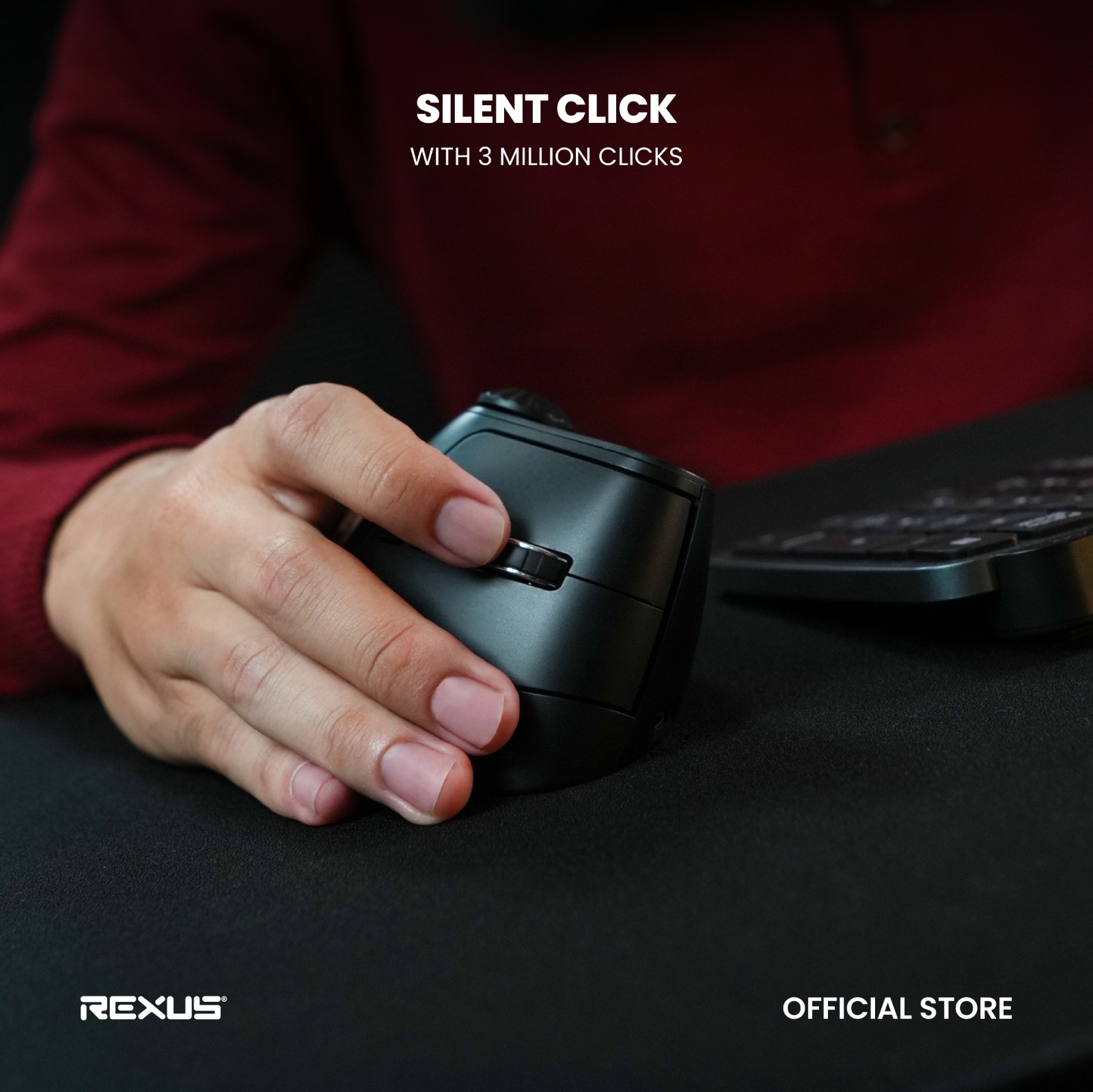 Jual Rexus Clif Pro QV280 Mouse Office Ergonomic Vertical Wireless ...
