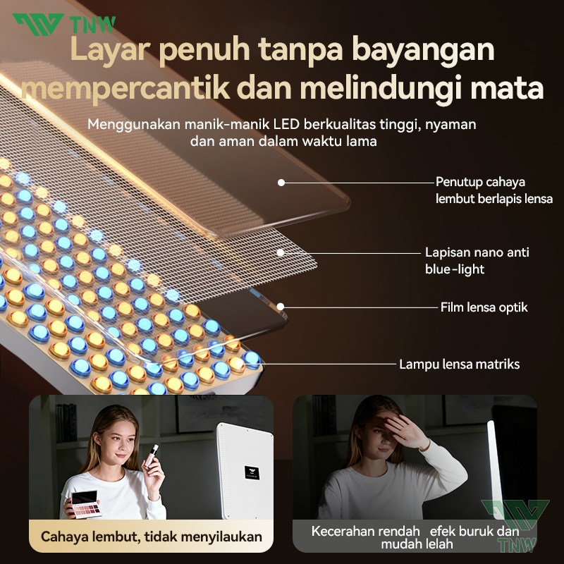 Jual TNW DX30 Foto Lampu Panel 3 Warna Lighting Beauty Lampu Untuk Make ...