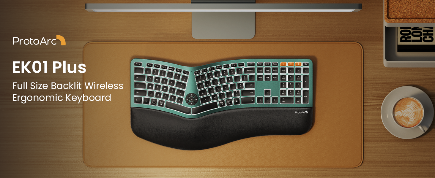 Jual ProtoArc EK01 Plus Ergonomic Keyboard Wireless 2.4G + Dual ...