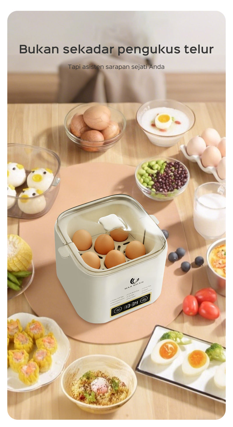 Jual Han River Panci Listrik 9-in-1 Egg Cooker Double Layer 300W Low ...