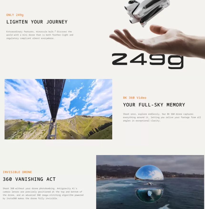 Jual Insta360 Drone Antigravity A1 8K 360° Invisible Drone Garansi ...