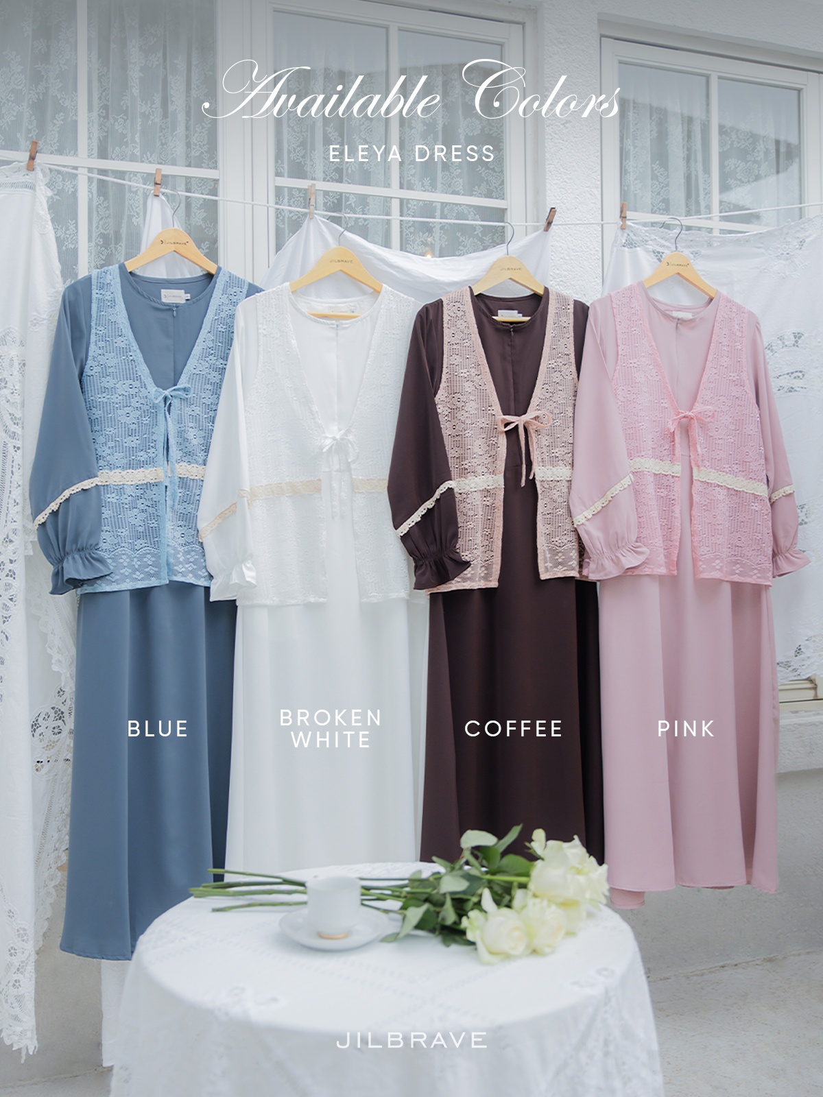 Jual JILBRAVE Eleya Dress Gamis Muslimah Feminine Outer Lace Lebaran ...