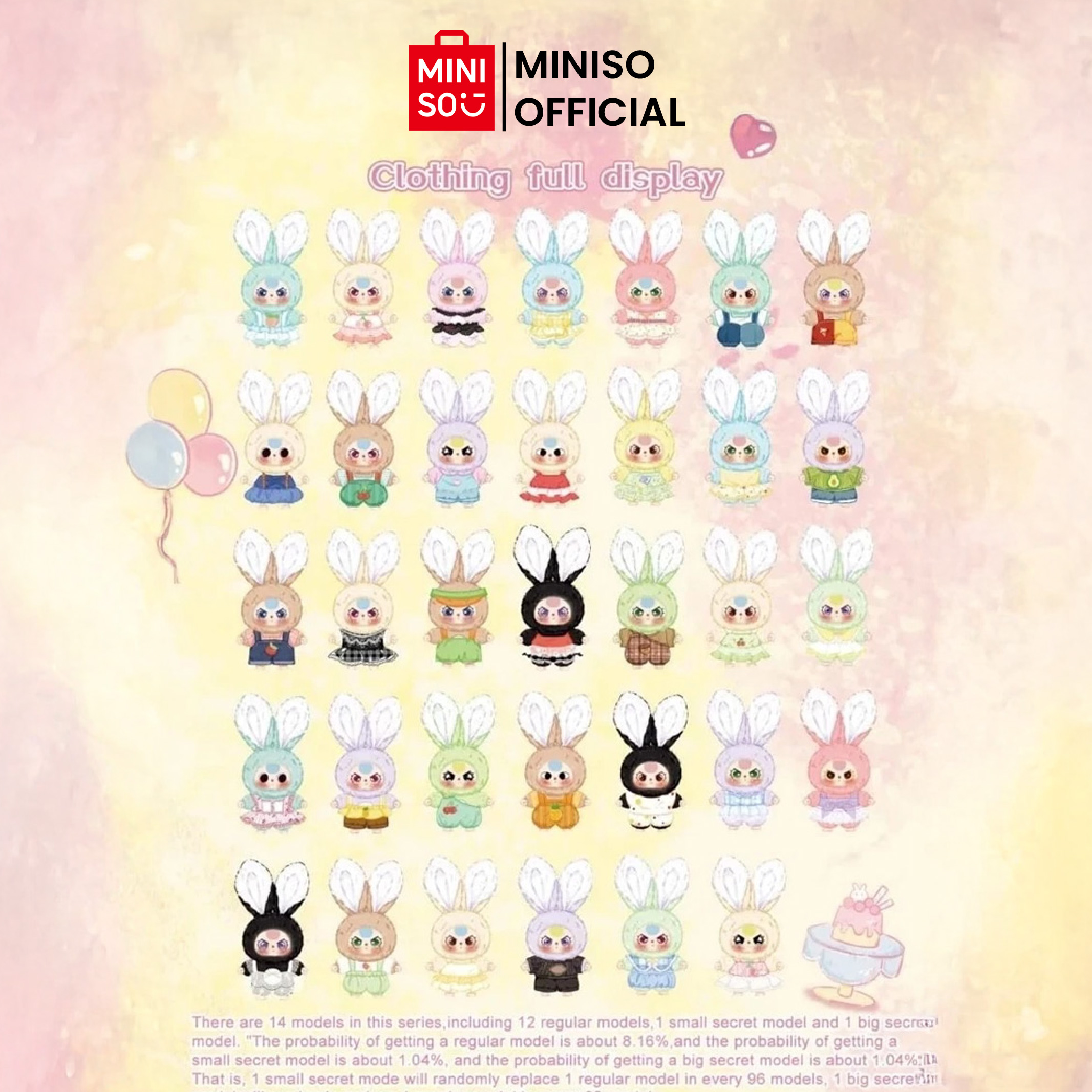 Jual MINISO X Baby Three Bunny Vinyl Plush Toy Blind Box Gantungan Tas ...