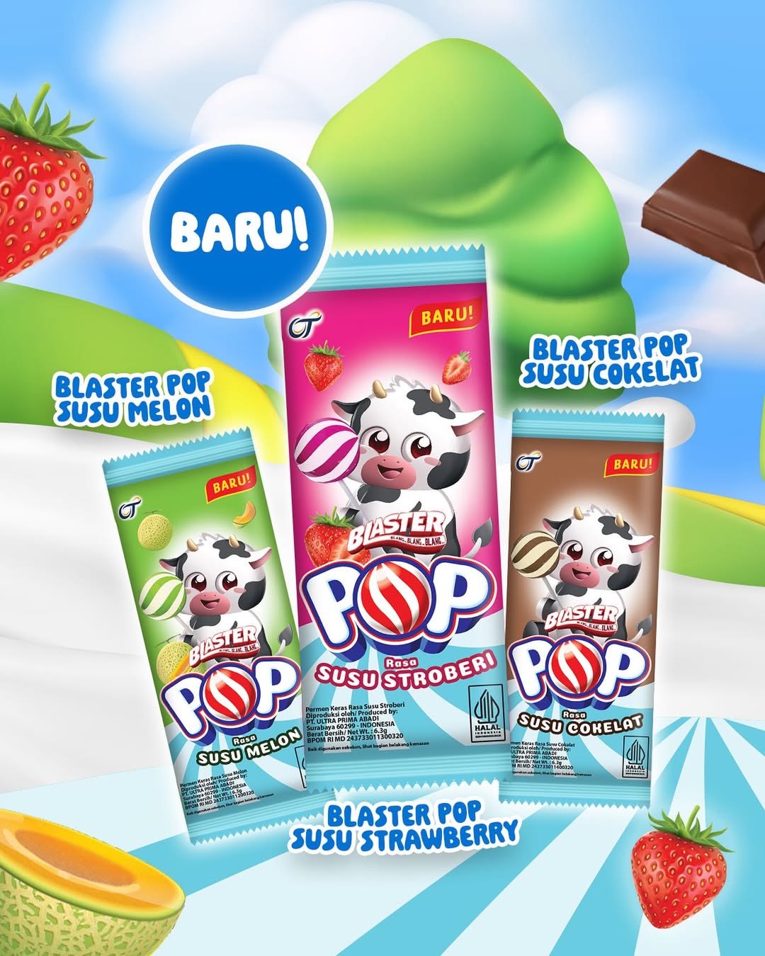Jual Blaster Permen Lolipop Renceng Rasa Susu Cokelat 6.3 Gram - [1 ...