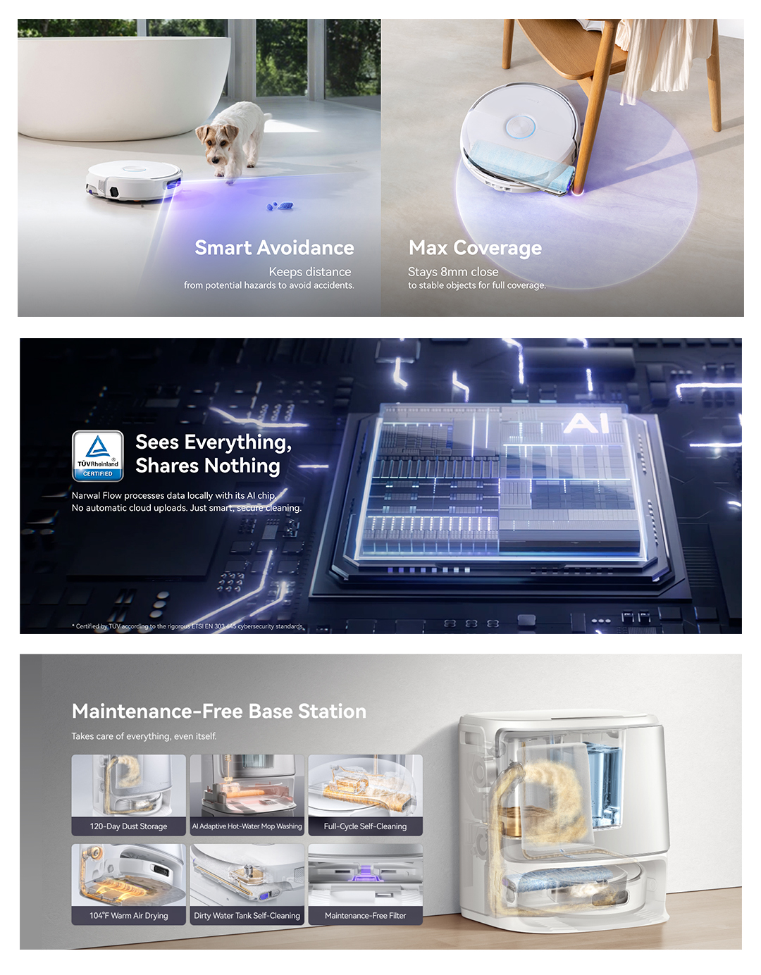 Jual New! Narwal Flow Vacuum Mop | Dual AI Camera Obstacle Avoidance ...