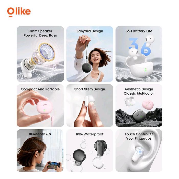 Jual Olike T206 TWS True Wireless Earbuds Headset Bluetooth 6.0 IPX4 ...