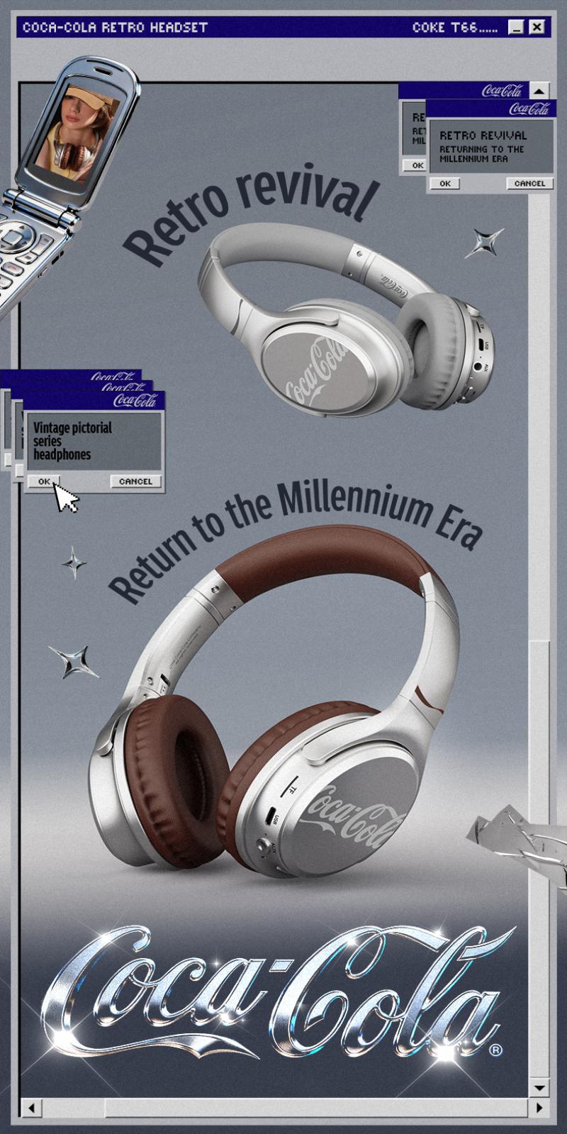 Jual Coca-Cola T66 Retro Pictorial Series Bluetooth Headphones ...