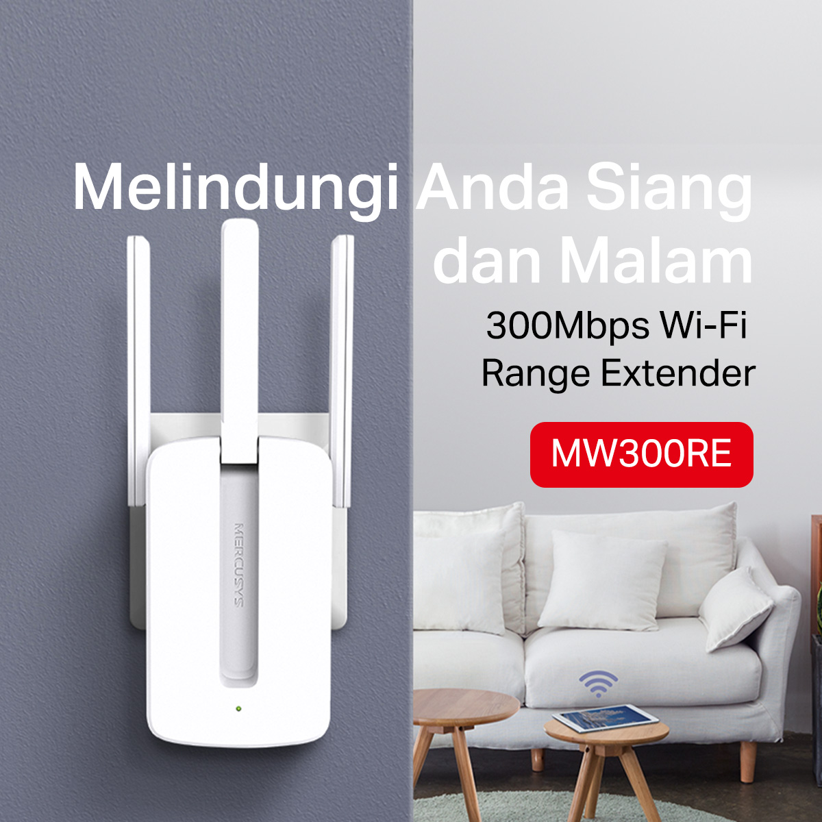 Jual TP-Link | Mercusys MW300RE | 300Mbps Wi-Fi Range Extender ...