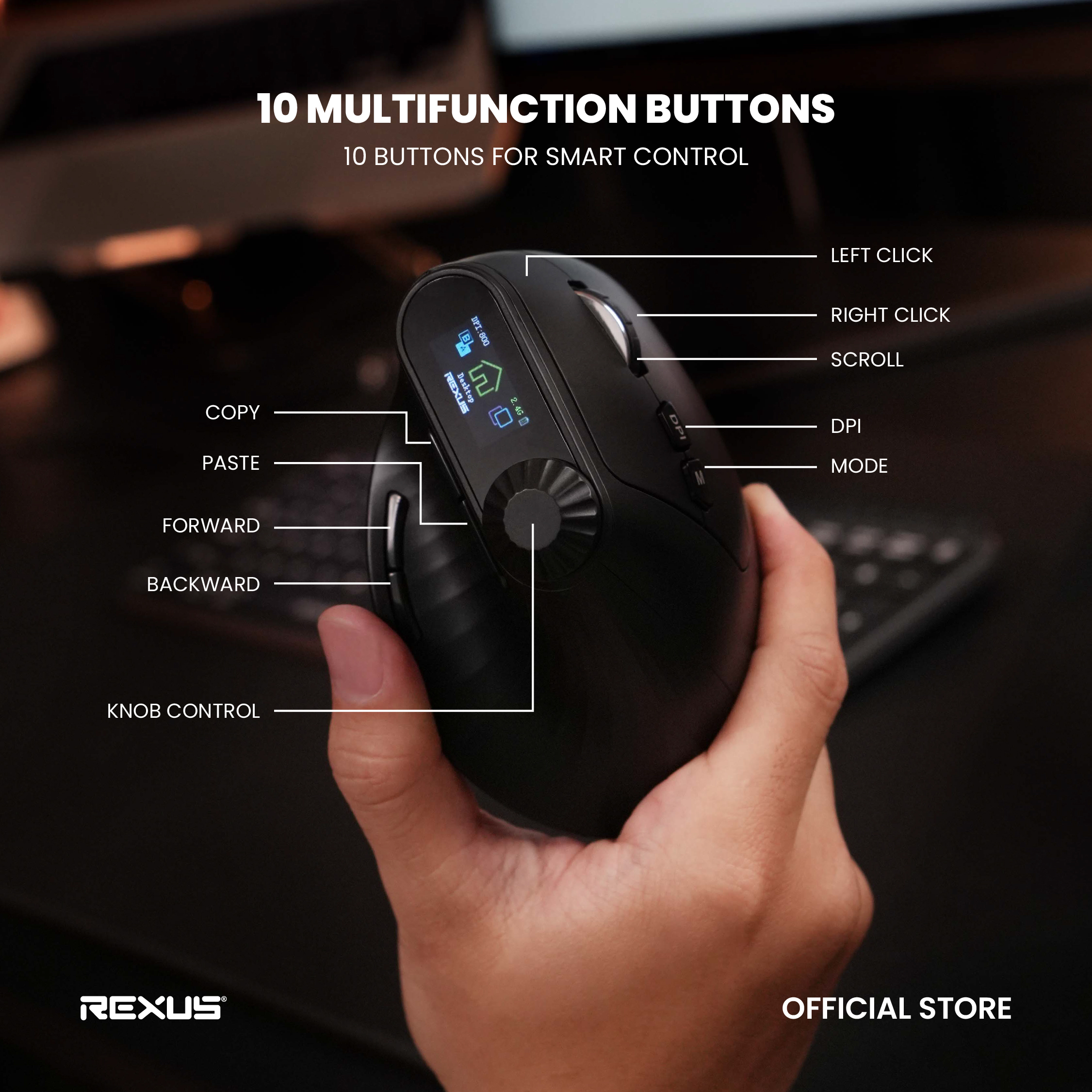 Jual Rexus Clif Pro QV280 Mouse Office Ergonomic Vertical Wireless ...