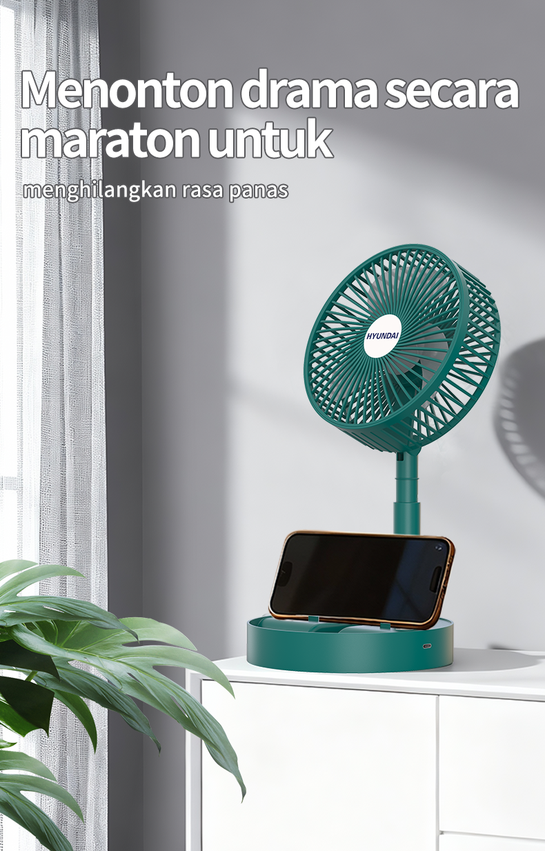 Jual Hyundai kipas angin mini fan portable adjustable genggam Folding ...