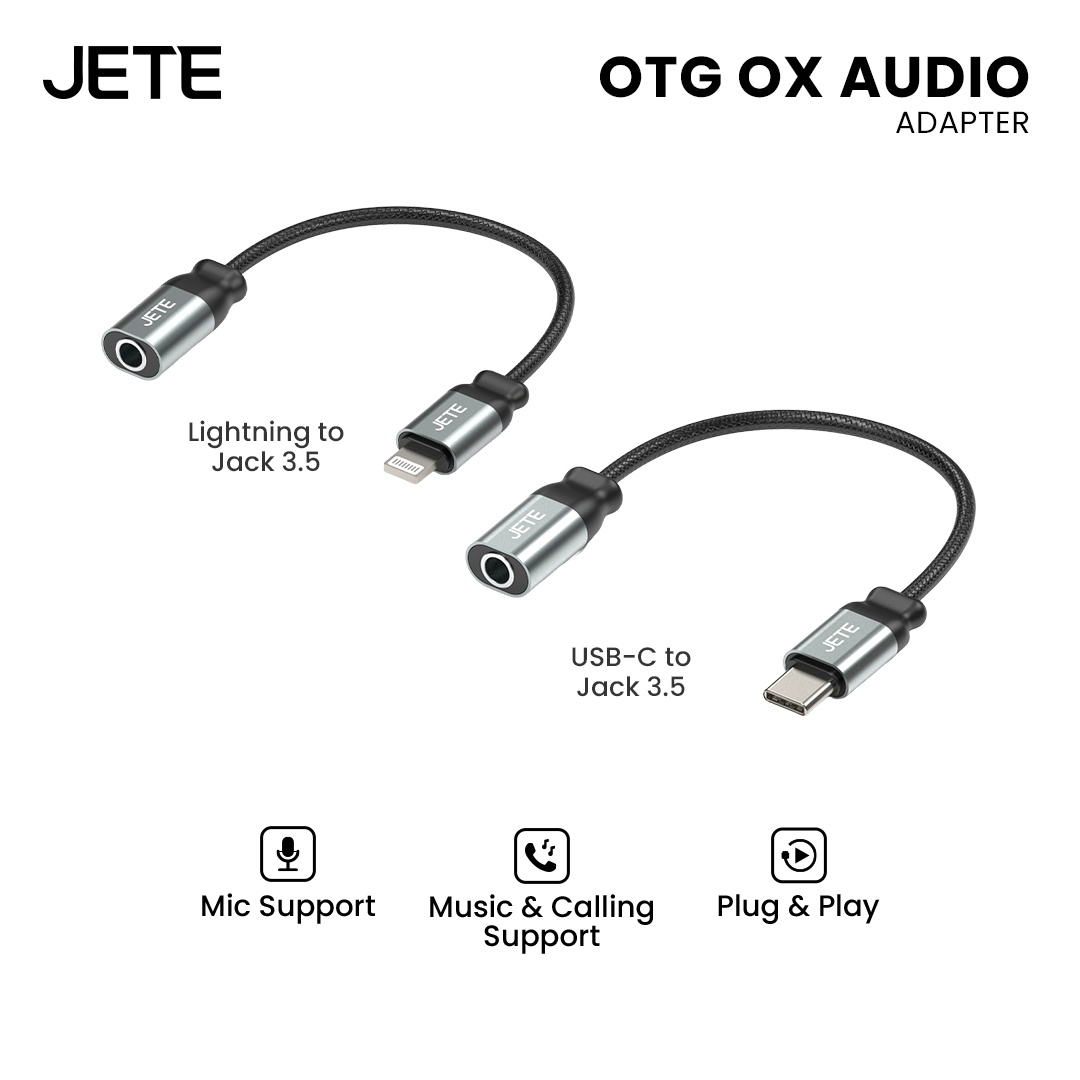 Jual JETE OX OTG Converter Audio Adapter Connector Lightning Type C to ...
