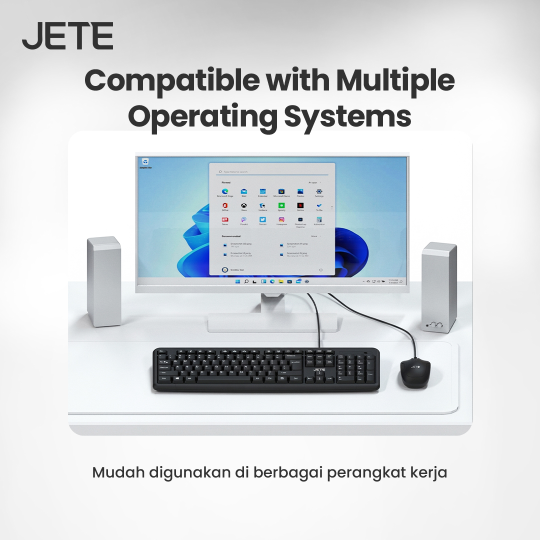 Jual Mouse Kabel JETE MO106 1200 DPI Wired Optical Mouse Kerja Kantor ...