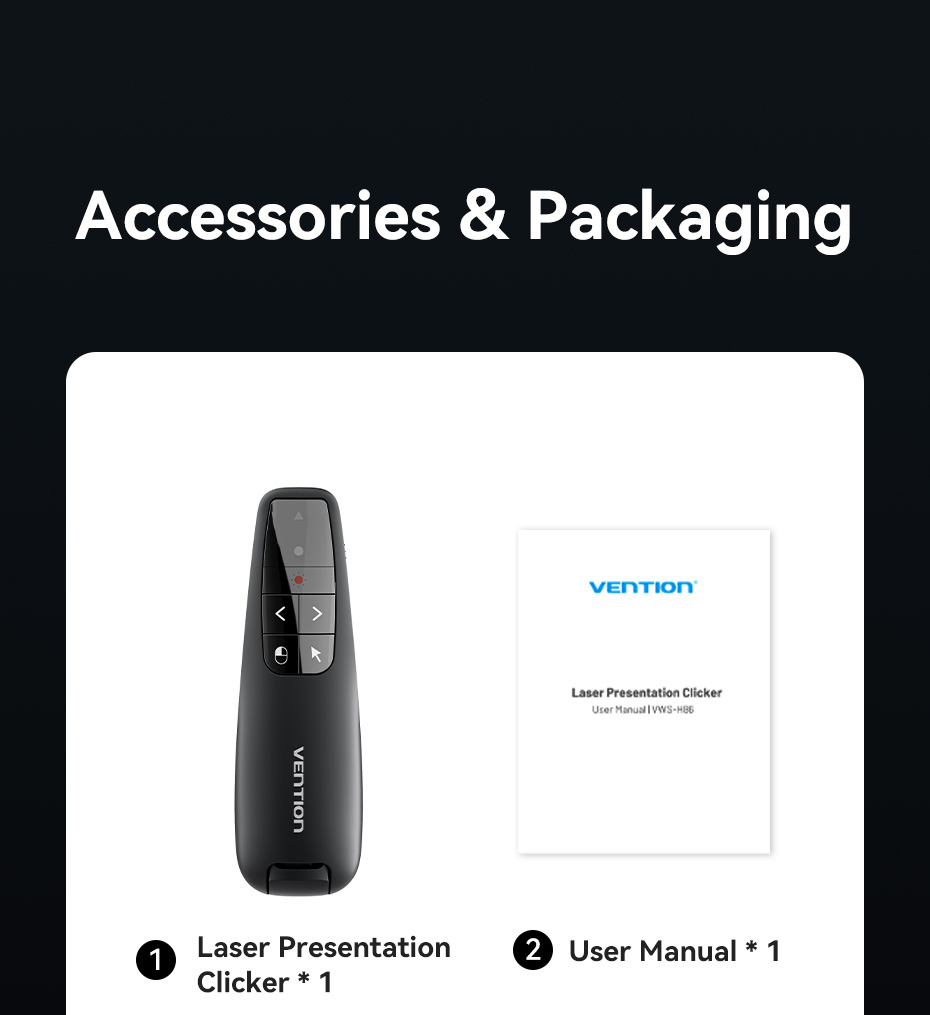 Jual Vention Wireless Presenter Remote Red Laser Pointer with Air Mouse ...