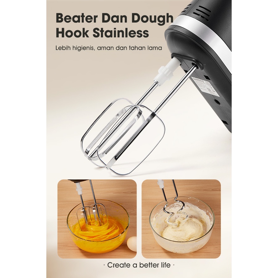 Jual SAMONO Stand Mixer Kue dan Roti 4L Low Watt Hand Mikser Pengaduk ...