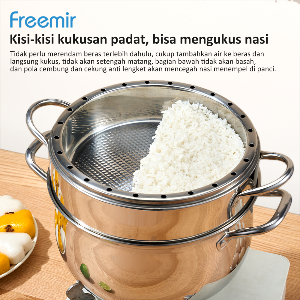 Jual Special freemir Panci Kukus Stainless Steel 26cm Kapasitas Besar 3 ...