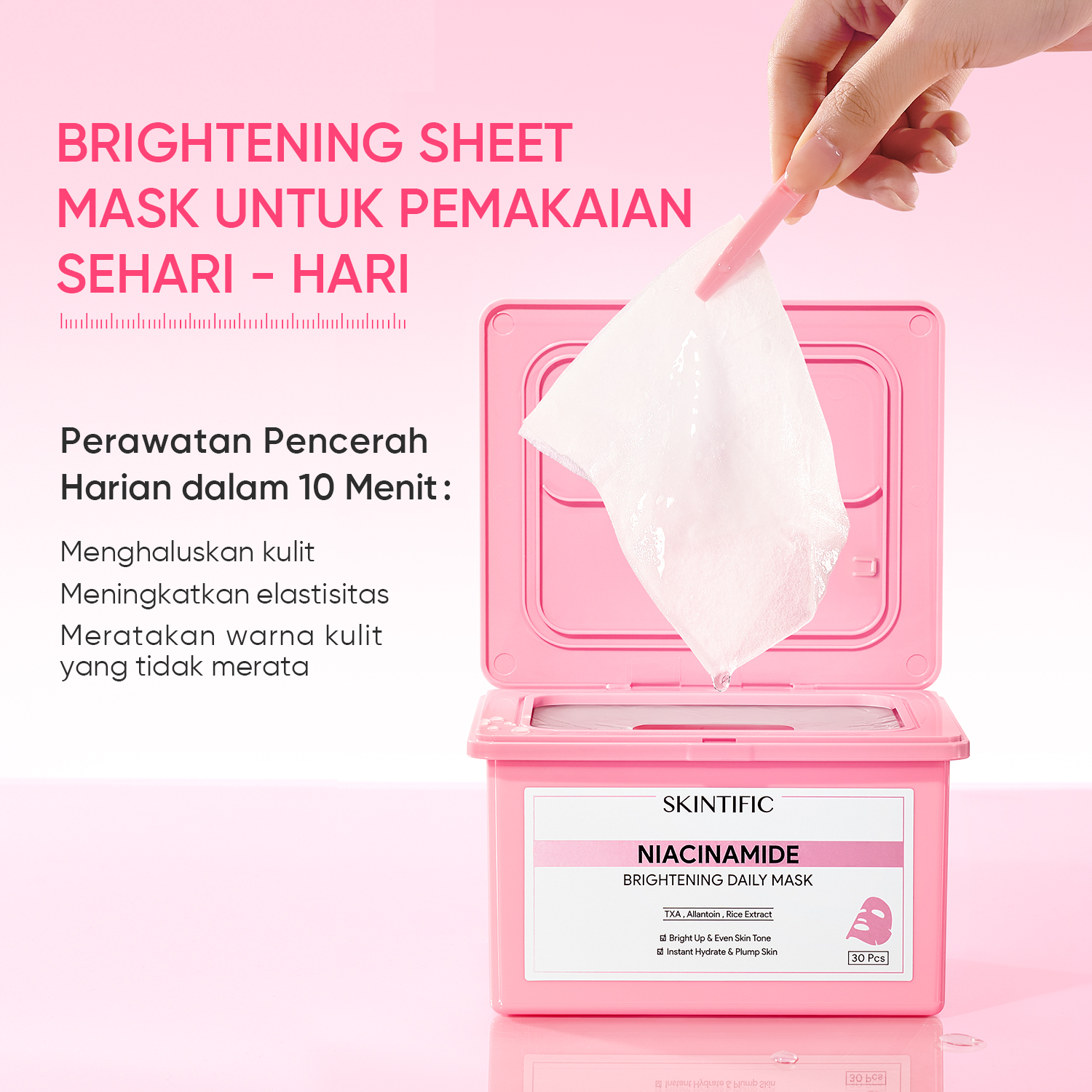 Jual SKINTIFlC -NIACINAMIDE BRIGHTENING DAILY MASK 30sheets|Hydrate ...