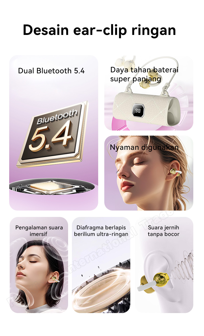 Jual [TAS?]BASIKE Headset Bluetooth 5.4 Klip Semi-in-Ear TWS Wireless ...