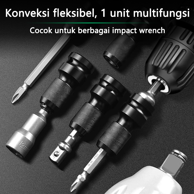 Jual ISKU Adapter Impact Wrench ke Mata Obeng 1/2 Ke 1/4 Inch Hex ...