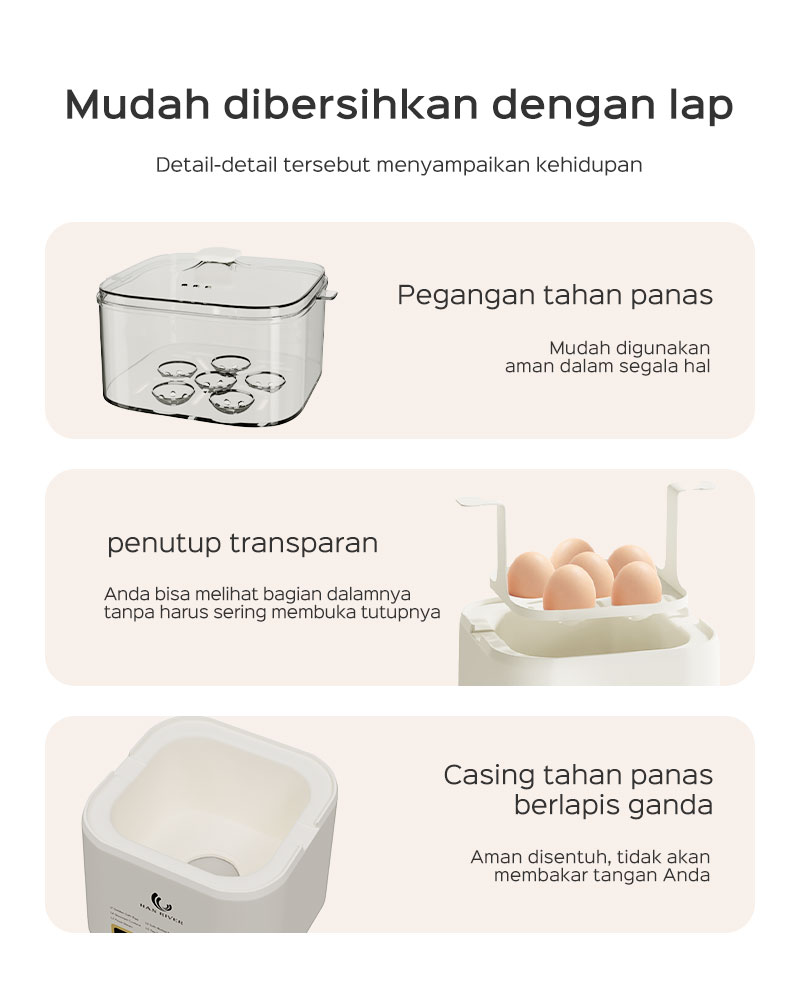 Jual Han River Panci Listrik 9-in-1 Egg Cooker Double Layer 300W Low ...