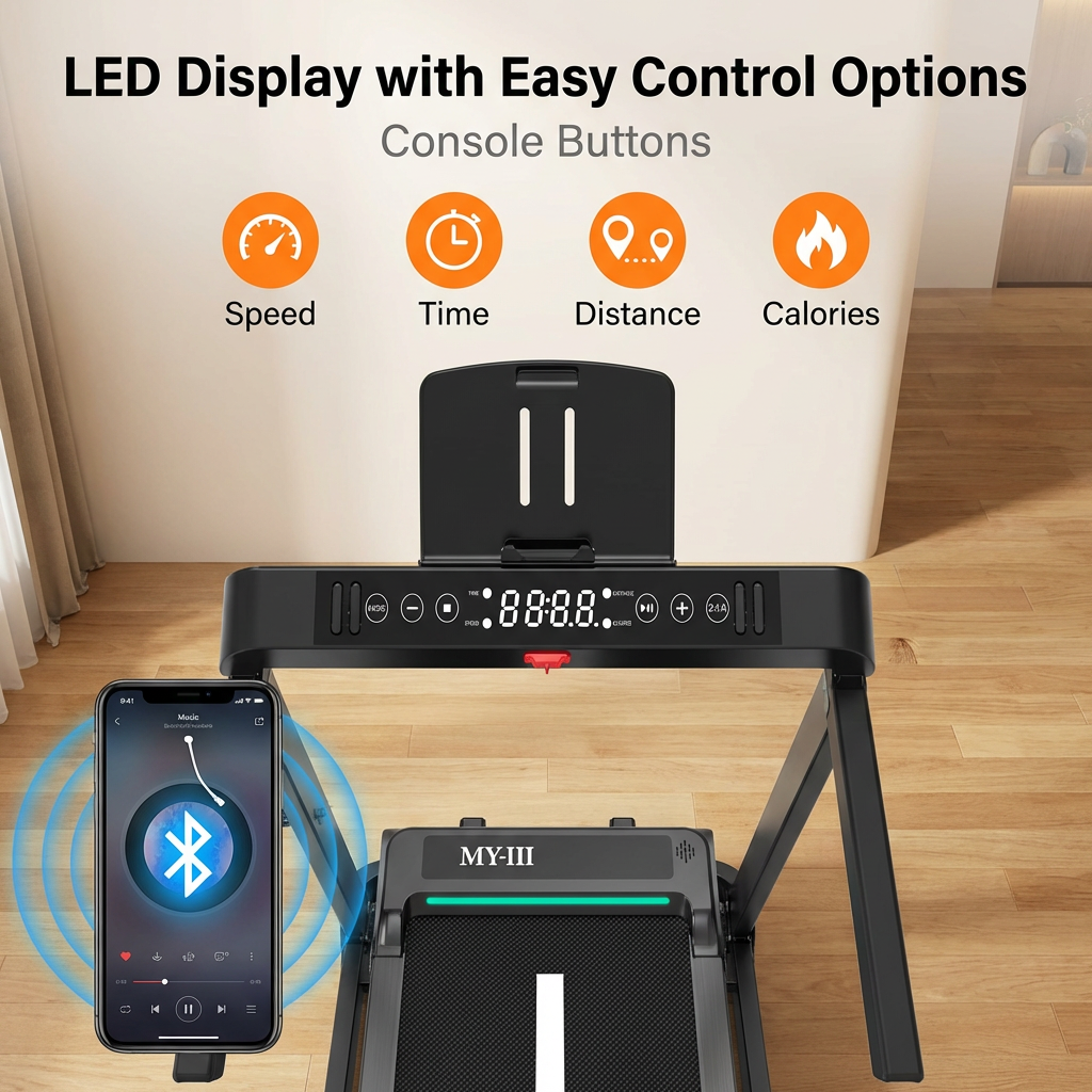 Jual MY-HI Treadmill electric low watt JC590 Treadmill Portable incline ...