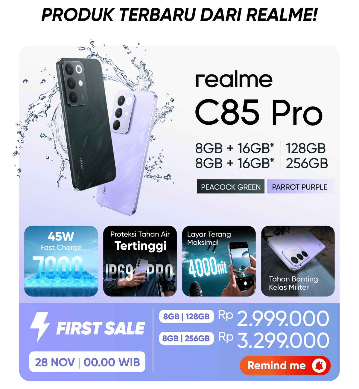 Jual realme C85 Pro 8GB+128GB NFC | 7000mAh Battery | 7.79mm Slim ...