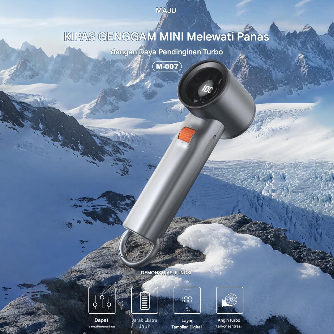 Jual Kipas Portable Mini MAJULAH M-007 High Speed Turbo Handheld Stand ...
