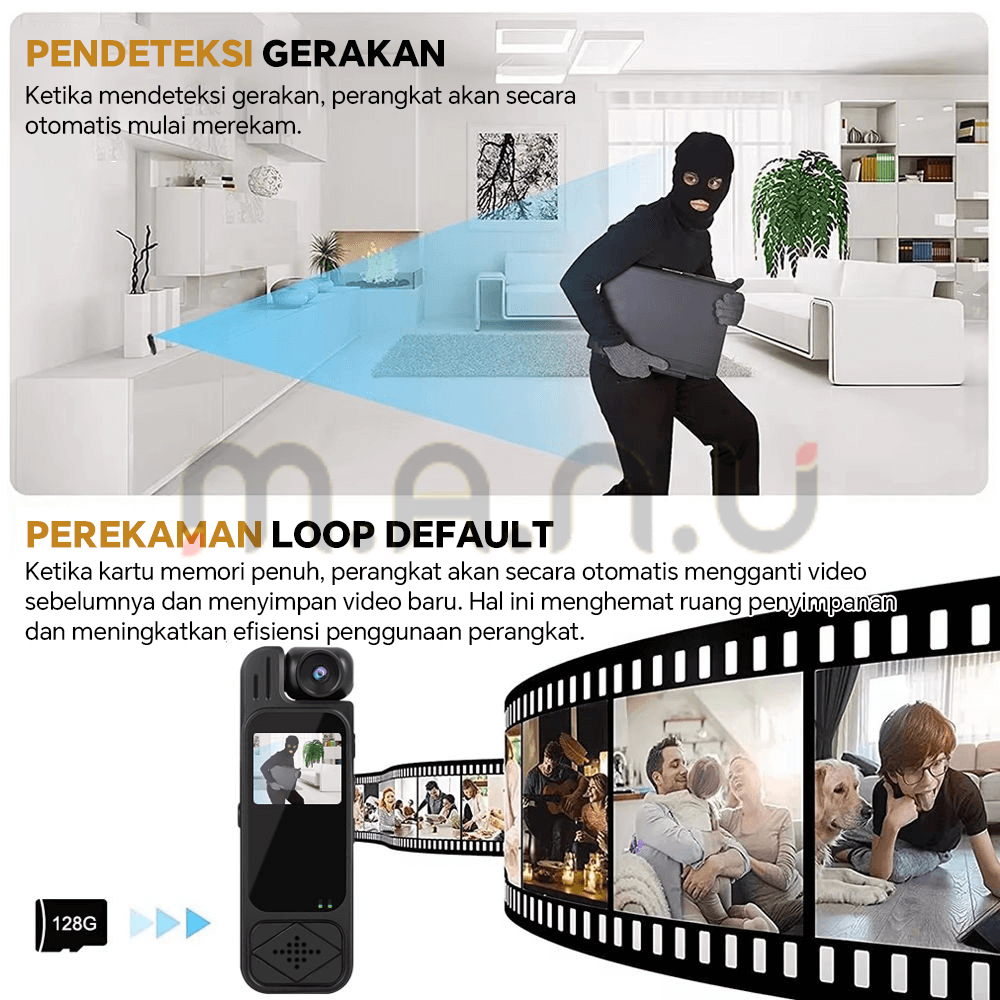 Jual Manu Mini Kamera HD 1080P Camcorder Layar 1.3" Dapat Diputar 180 ...