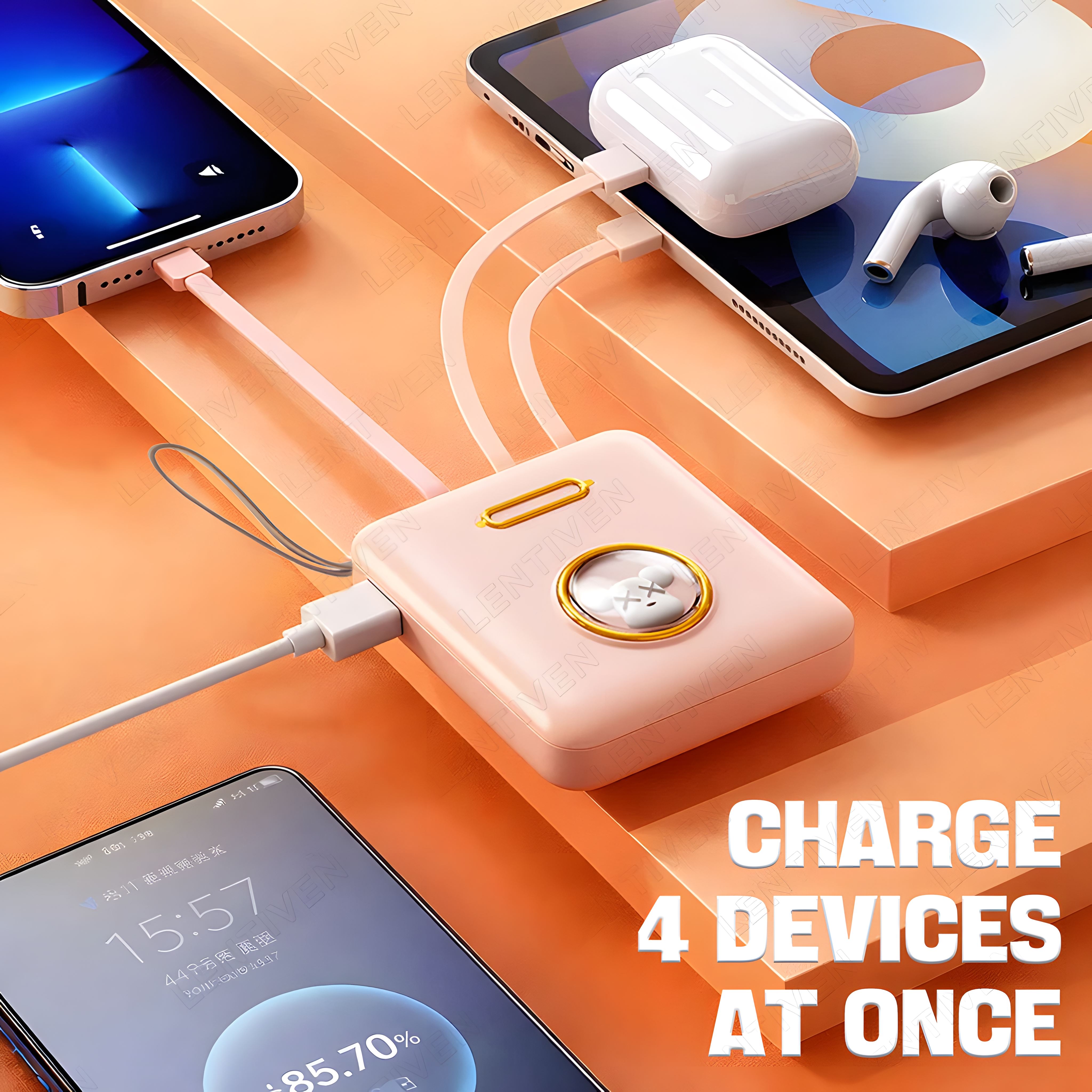 Jual LIANGWE LENTIVEN PowerBank 20000mah Mini Size With 4 USB Fast ...