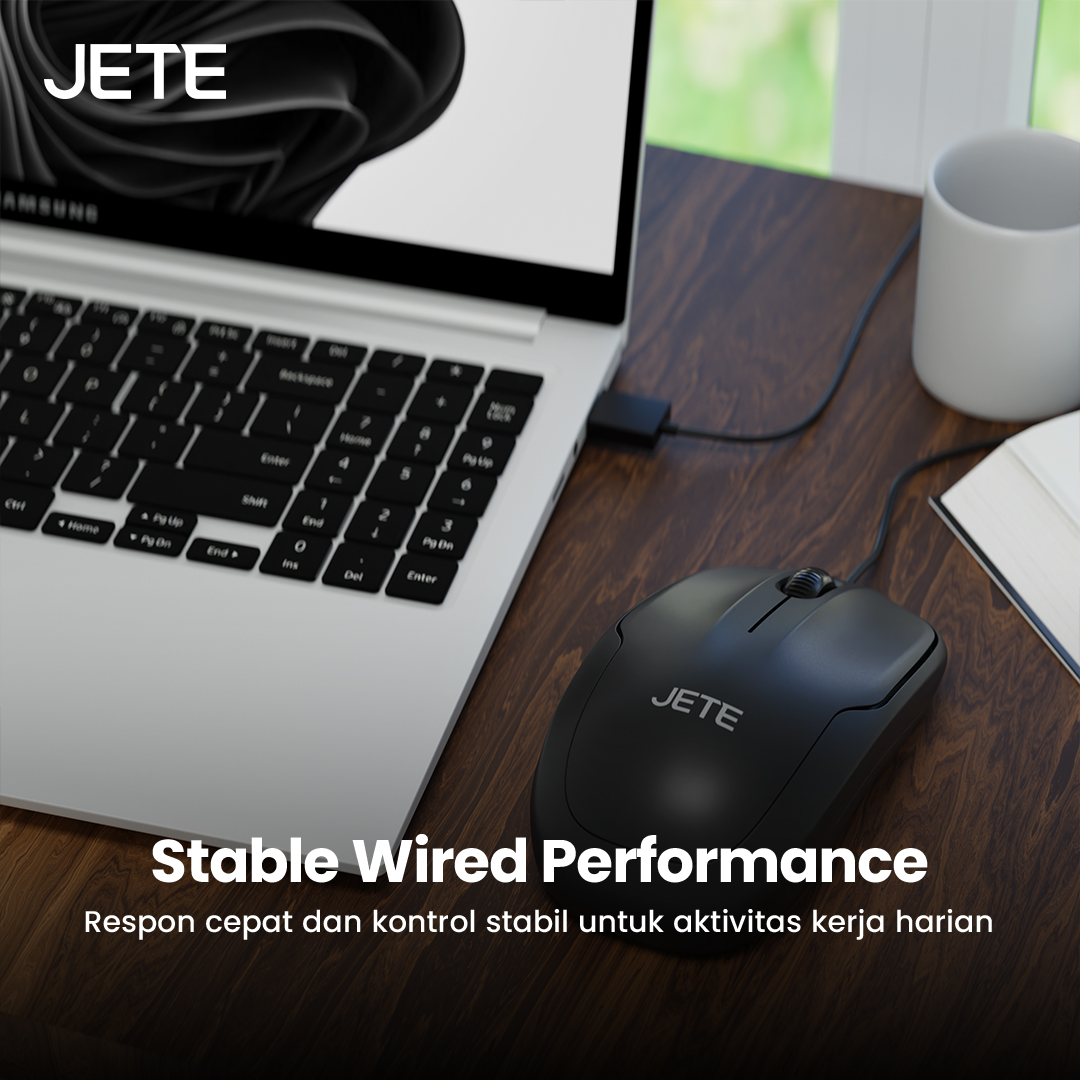Jual Mouse Kabel JETE MO106 1200 DPI Wired Optical Mouse Kerja Kantor ...